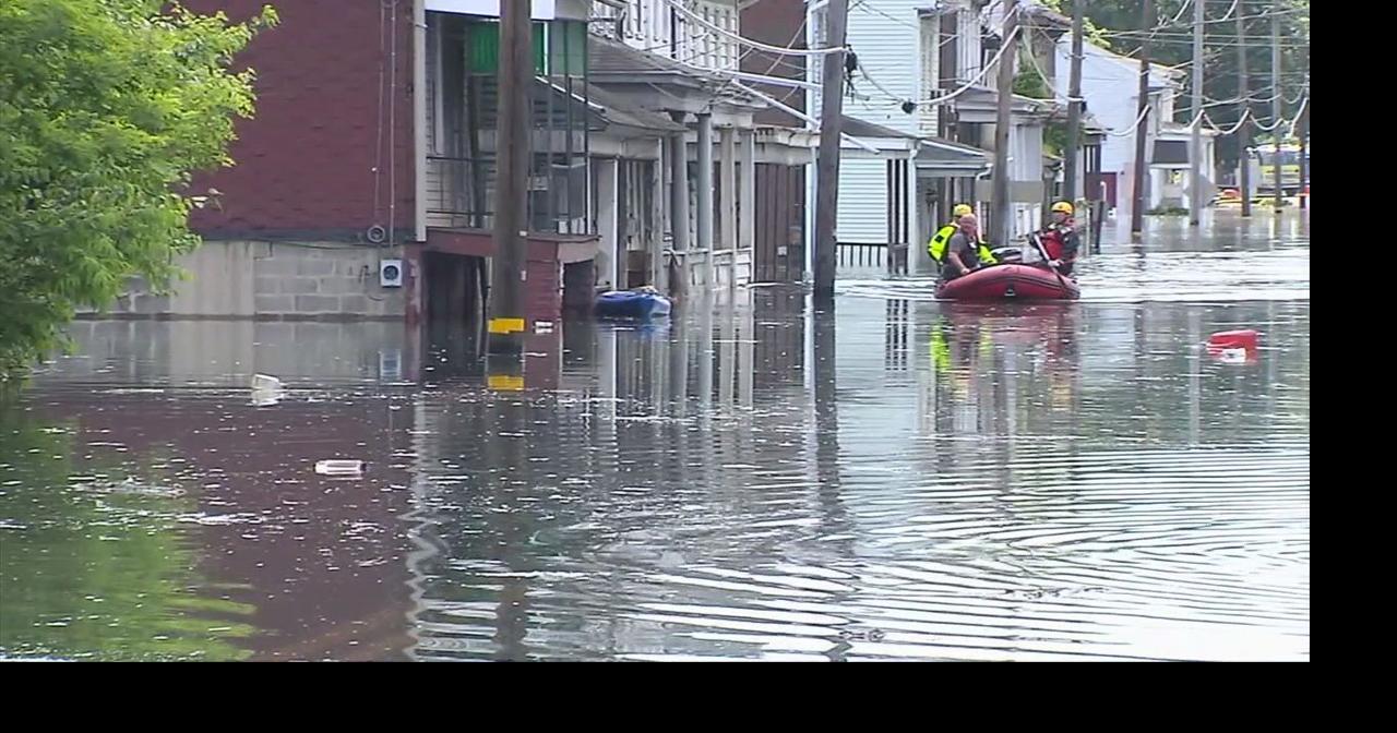 Main Street in Schuylkill County borough under water after flooding ...