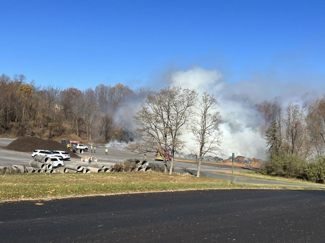 Crews battle fire at Upper Saucon yard waste drop-off site | Southern ...