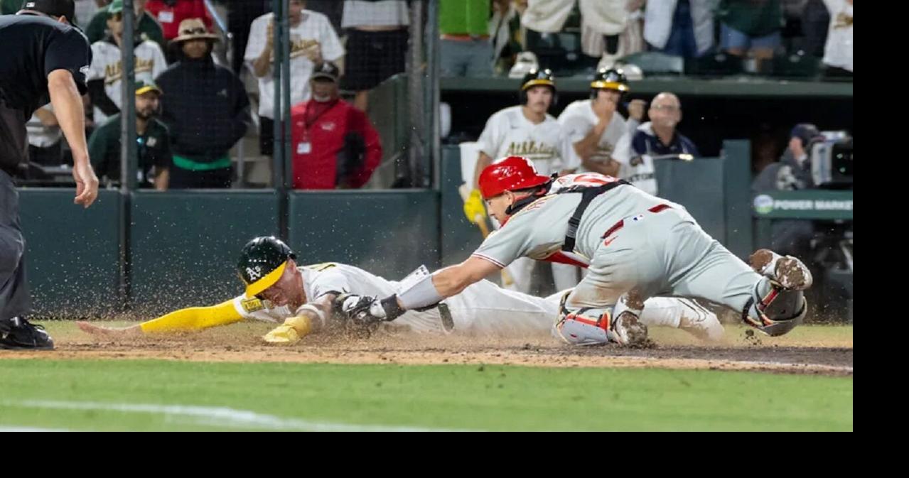 Athletics score twice in eighth inning to snap Phillies nine-game win ...