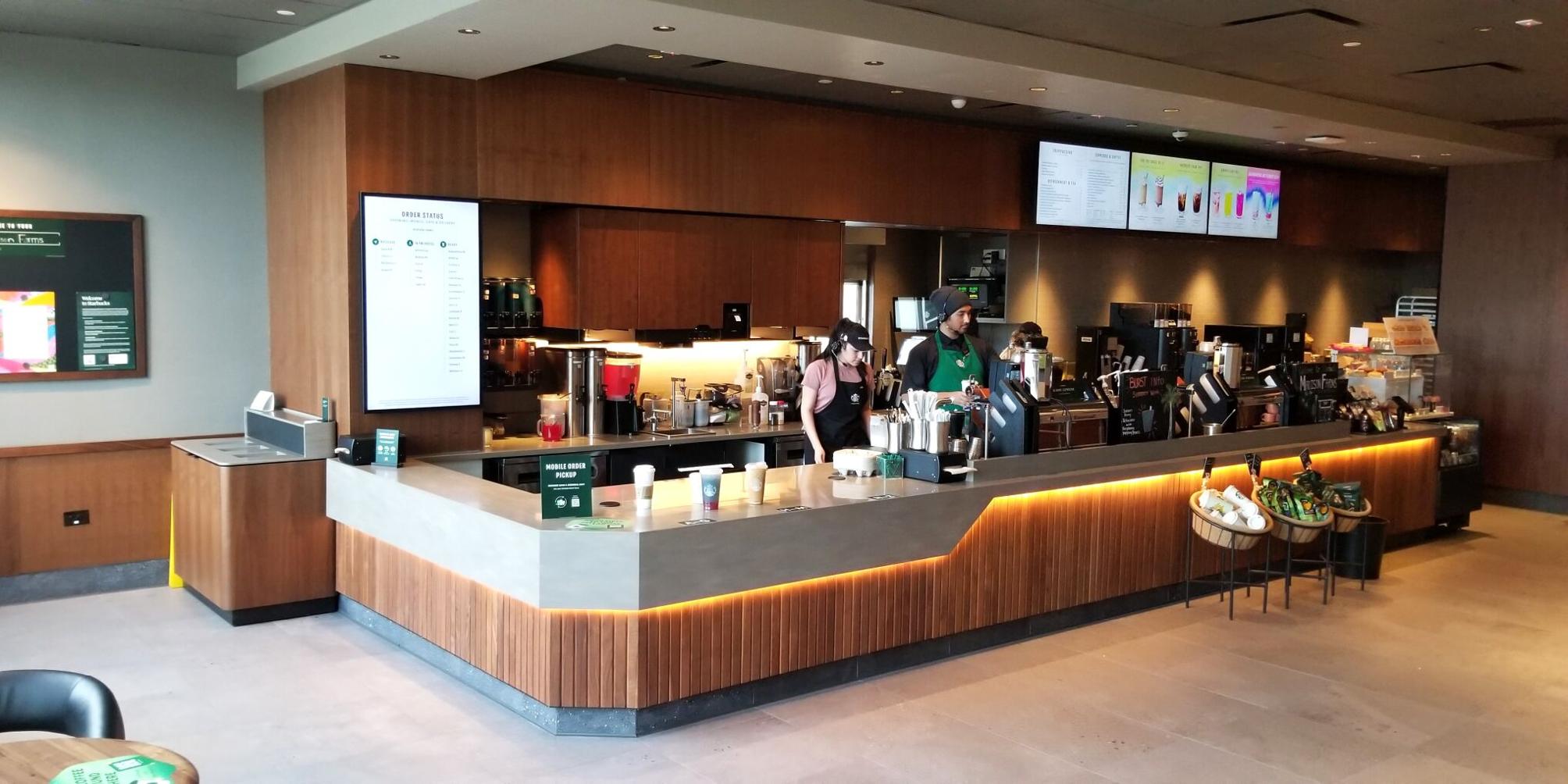 Starbucks cafe reopens with new design, equipment, other upgrades in ...