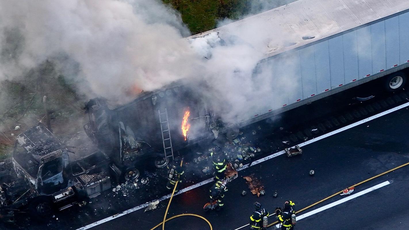 2 injured in fiery I-476 crash, traffic delayed for hours | Lehigh ...