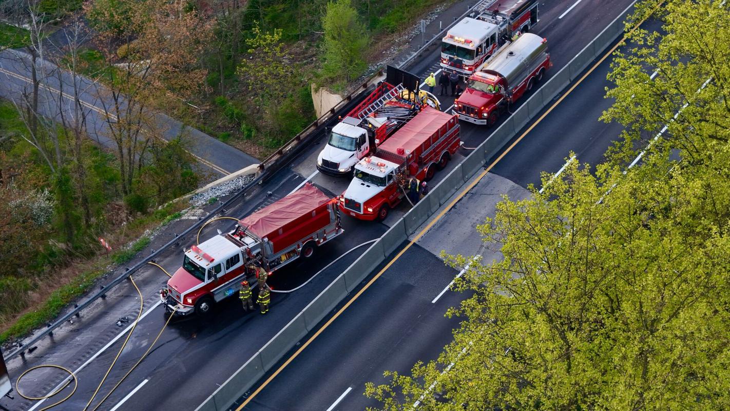 2 injured in fiery I-476 crash, traffic delayed for hours | Lehigh ...