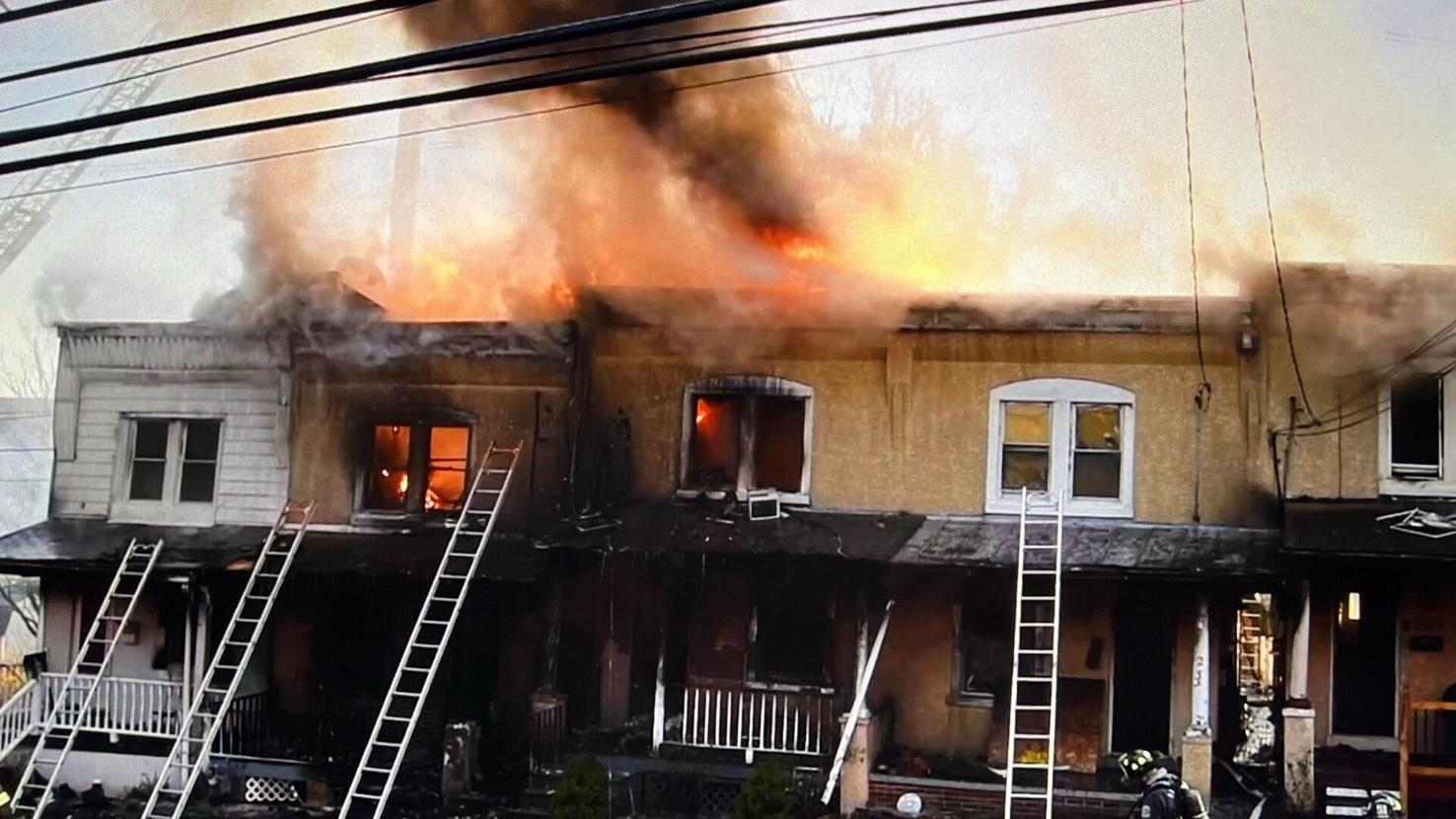 6 families displaced after 3-alarm fire at multiple rowhomes in ...