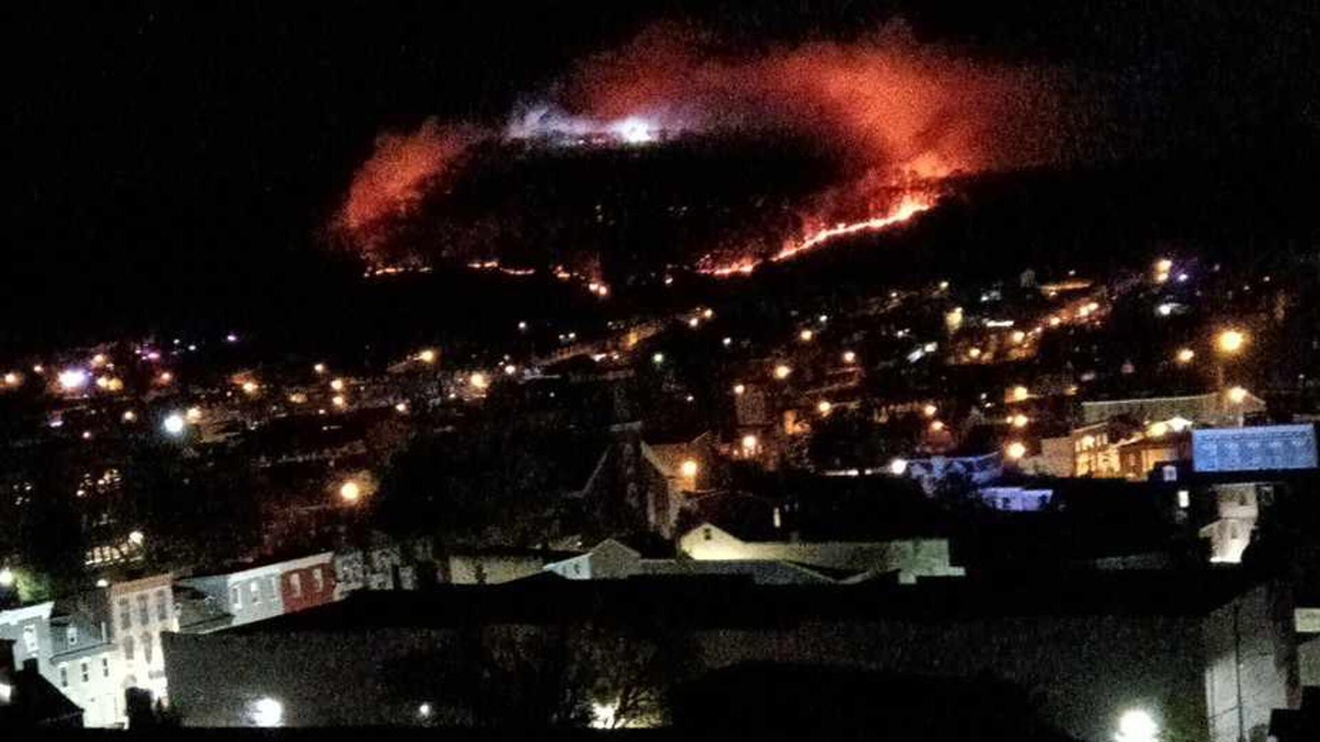 Massive brush fire strikes Neversink Mountain in Berks; evacuations ...