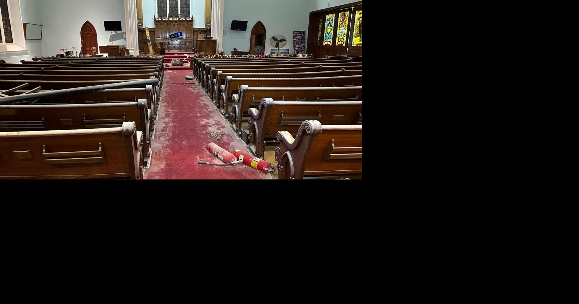 Reading church vandalized pews and aisle | | wfmz.com