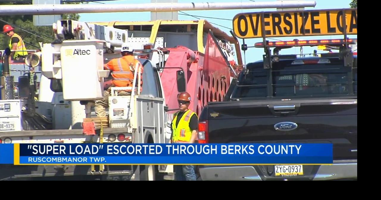 'Super load" construction equipment makes slow trek through Berks ...