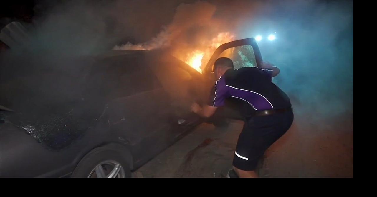 California FedEx driver saves man trapped in flaming car | Good News ...