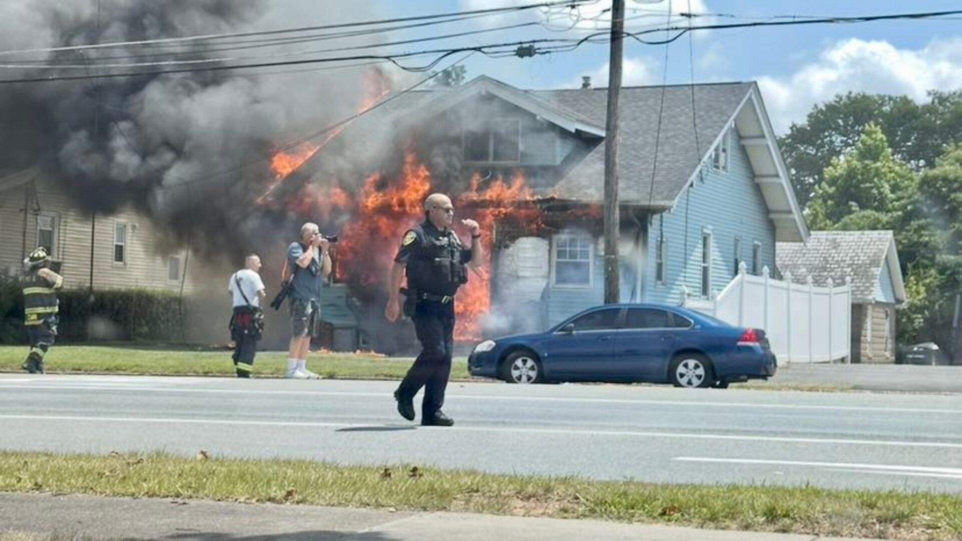 Elderly woman, firefighter hospitalized after house fire in Palmer Twp ...