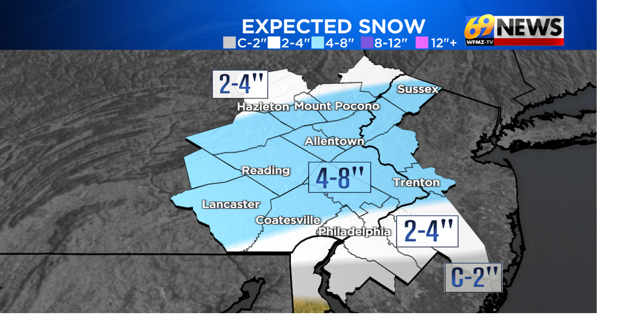 Expected snowfall map 2-13-24 | | wfmz.com
