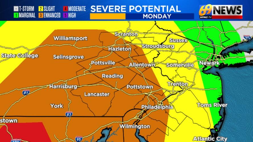 Tracking the potential for severe storms later today; strong winds ...