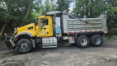 Penndot Truck Overturns In Schuylkill River Near Bingaman Street Bridge