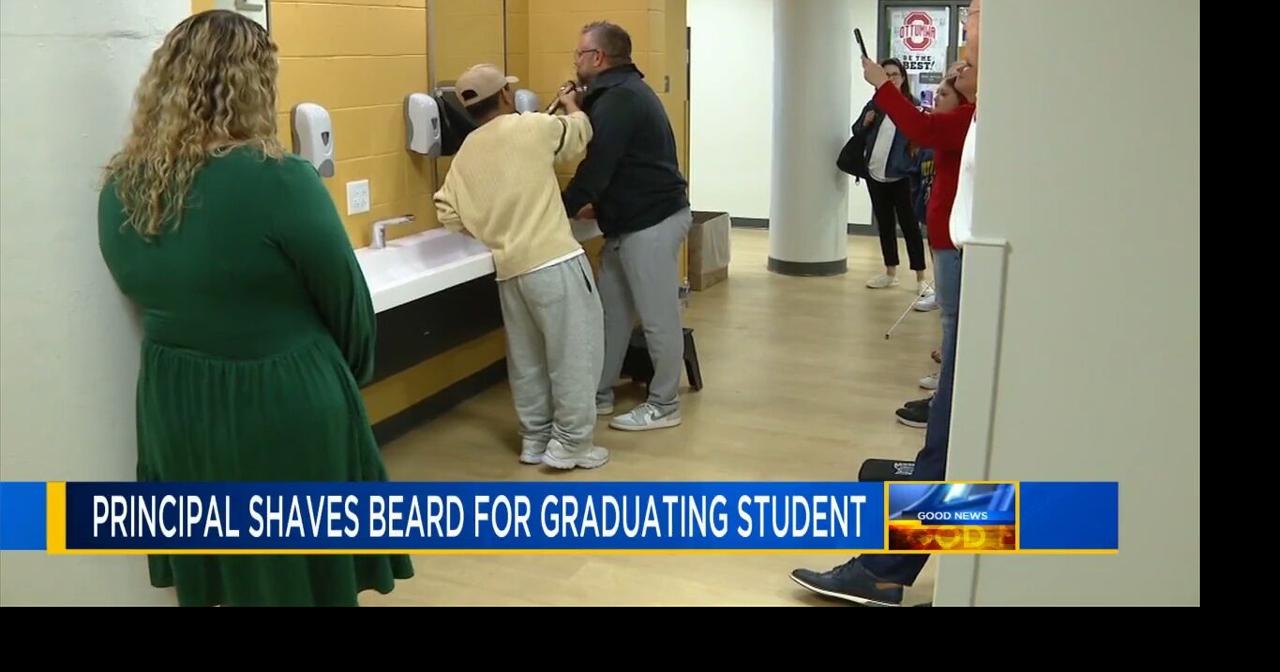 Principal shaves beard to celebrate graduating student | Good News ...
