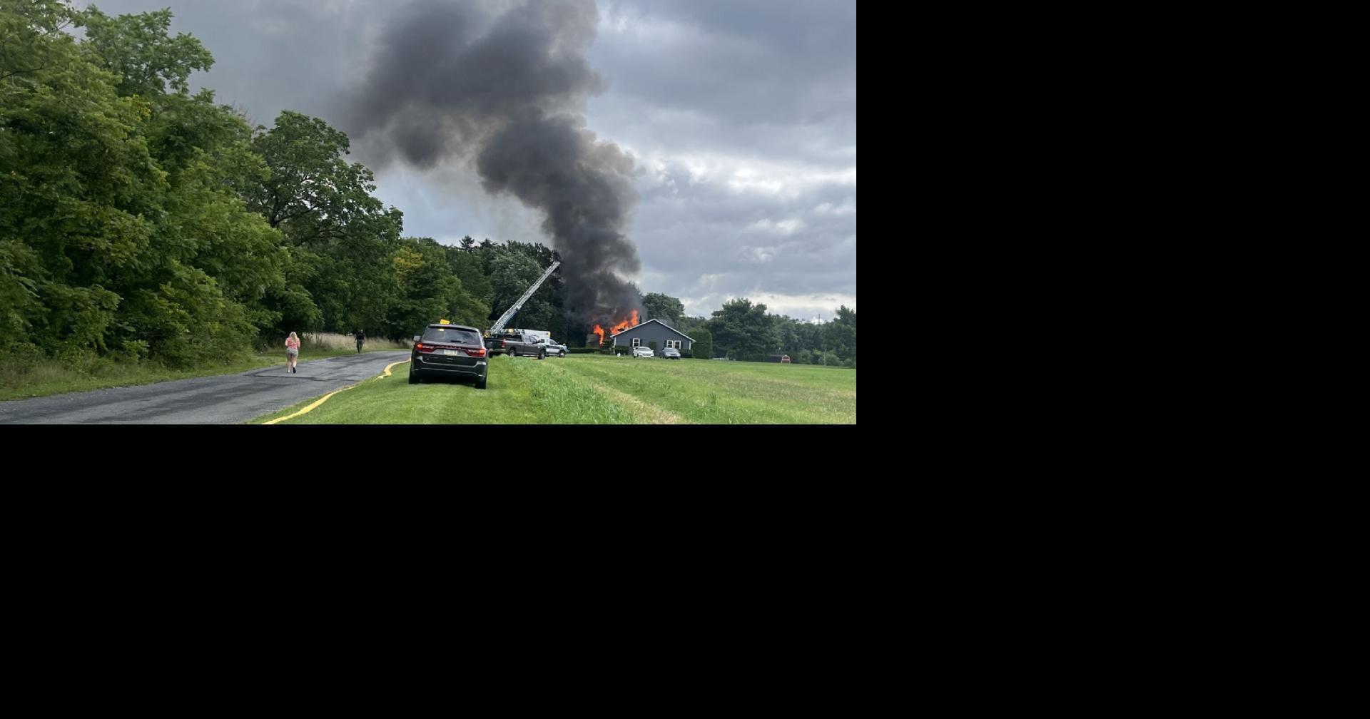 Crews battle heavy flames at Upper Saucon house fire | Lehigh Valley ...