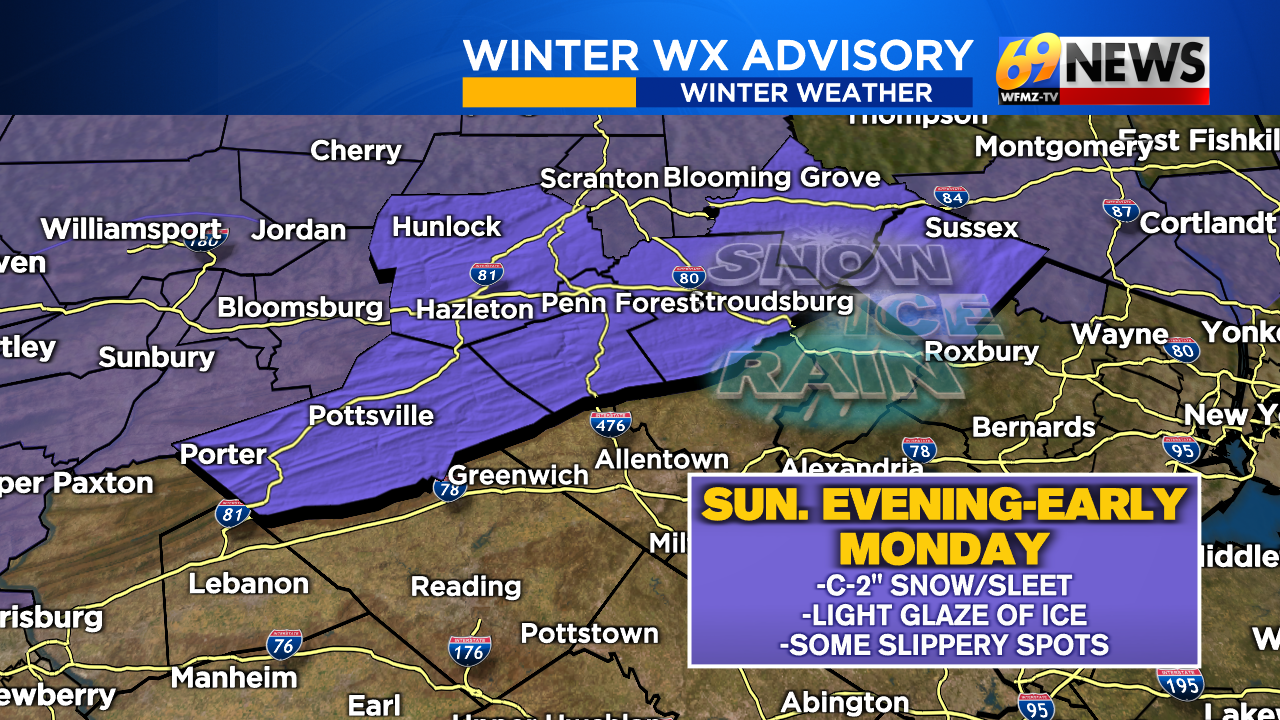 Wintry mix of snow, sleet & freezing rain expected; slippery driving conditions could accumulate ...