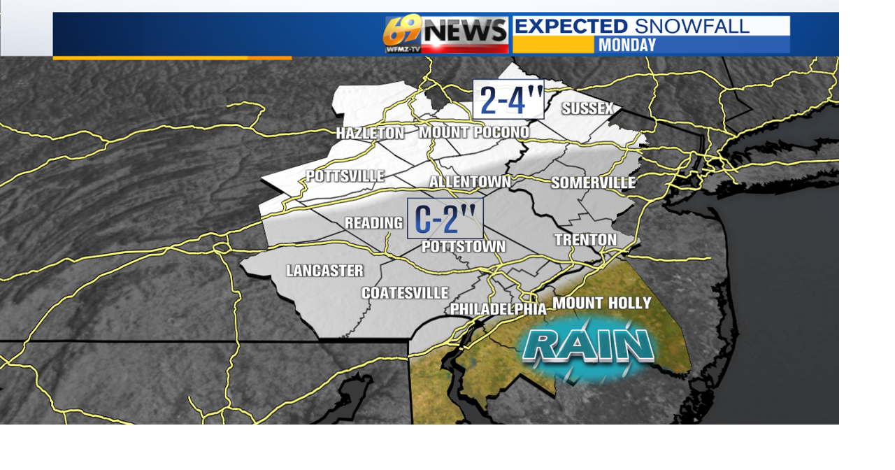 Tracking Monday's snow and rain | Weather | wfmz.com