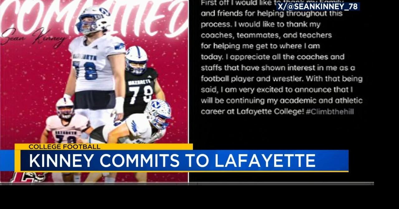 Nazareth's Sean Kinney commits to Lafayette | Sports | wfmz.com