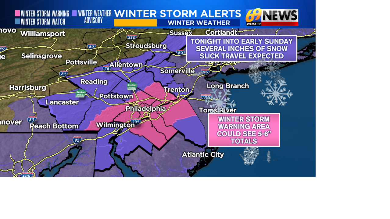 Snow arrives tonight...several inches expected | Weather | wfmz.com