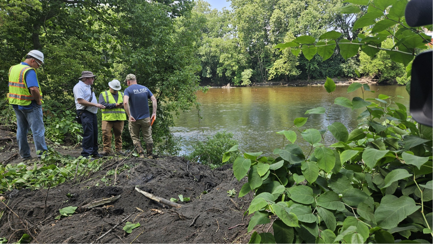Penndot Truck Overturns In Schuylkill River Near Bingaman Street Bridge