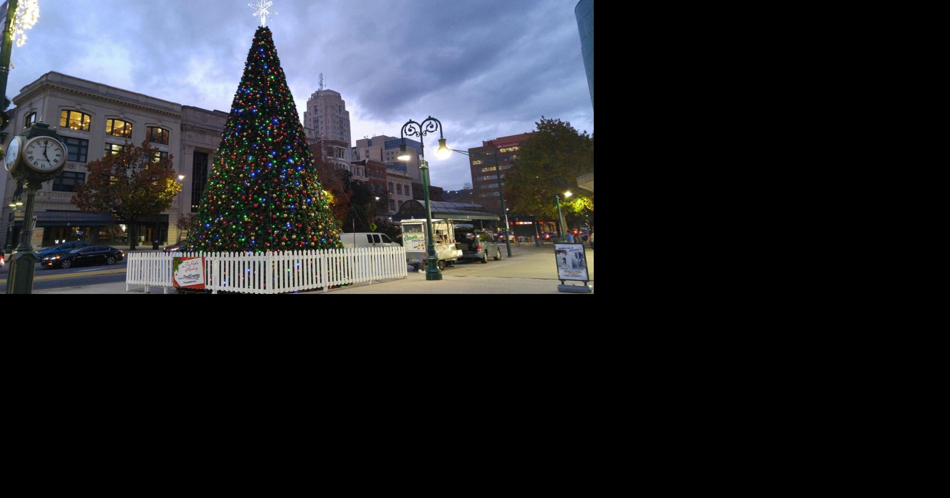 Reading officially lights Christmas tree on Penn Square | Berks ...