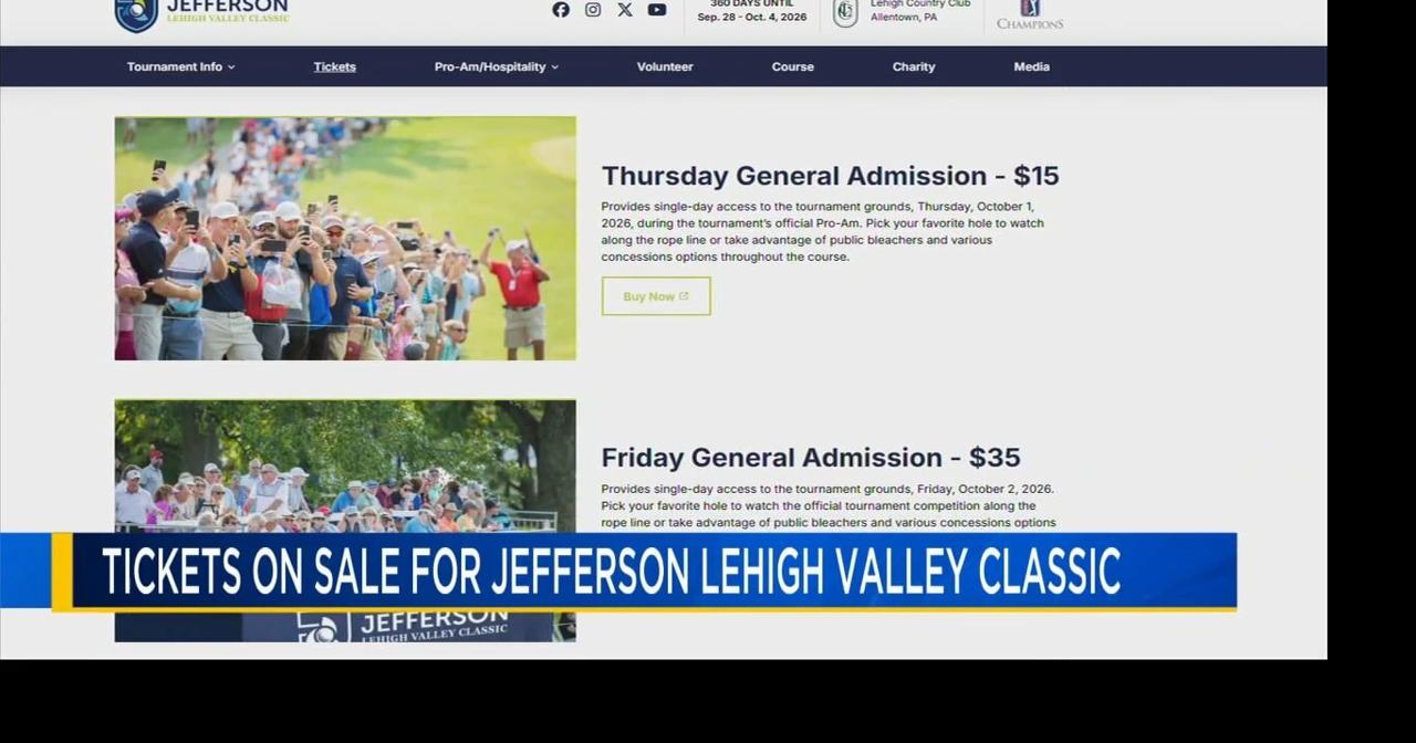 Tickets on sale for new Jefferson Lehigh Valley Classic golf tournament ...
