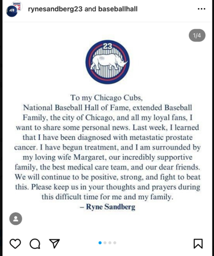 Ryne Sandberg IG post | | wfmz.com