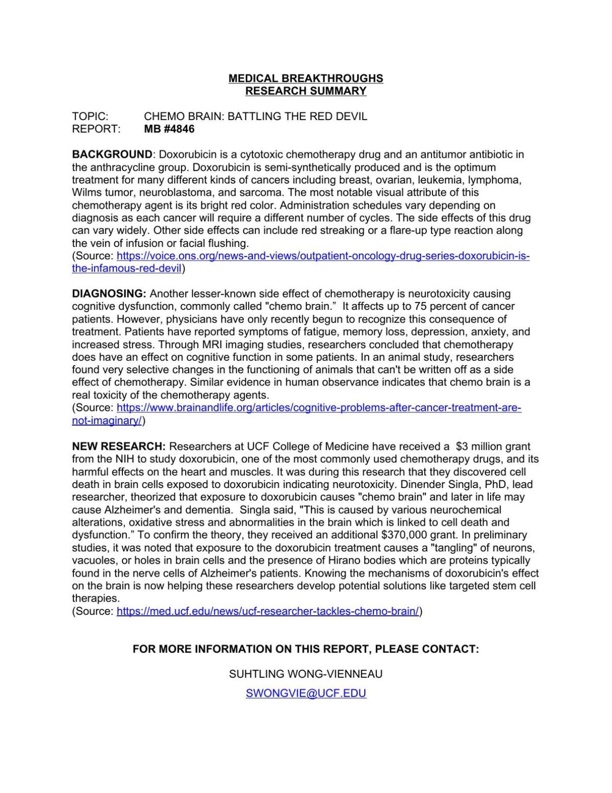 Health Beat: Chemo brain: Battling the 'Red Devil' | Health Beat | wfmz.com