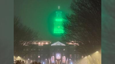 Clock tower shines green in West Reading | Reading Area | wfmz.com