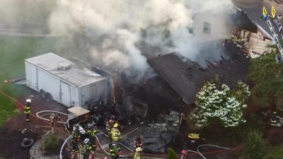 Fire tears through garage in East Allen Twp. | Lehigh Valley Regional News | wfmz.com