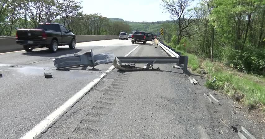 Truck goes off cliff, lands on railroad tracks | News | wfmz.com