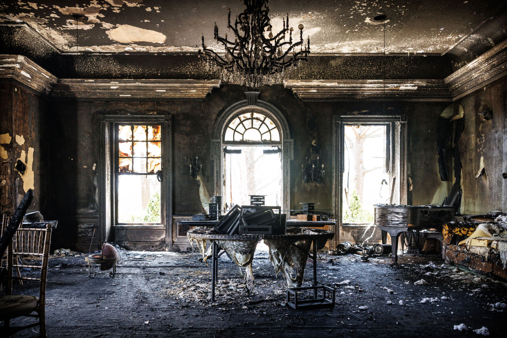 PHOTOS: Fire damage inside, outside Pennsylvania governor's residence ...