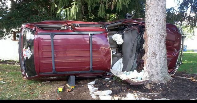 SUV flips onto side after hitting mailbox, tree in Richmond | Berks ...