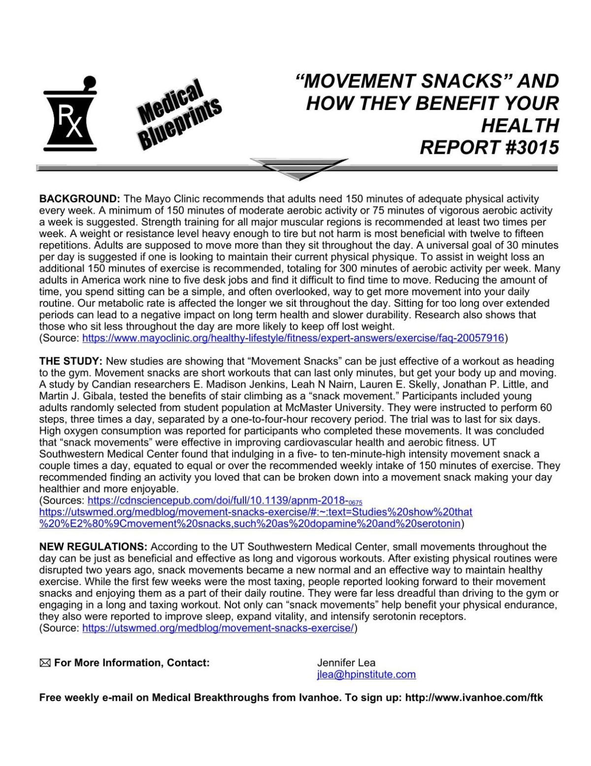 Health Beat: 'Movement snacks' and how they benefit your health ...