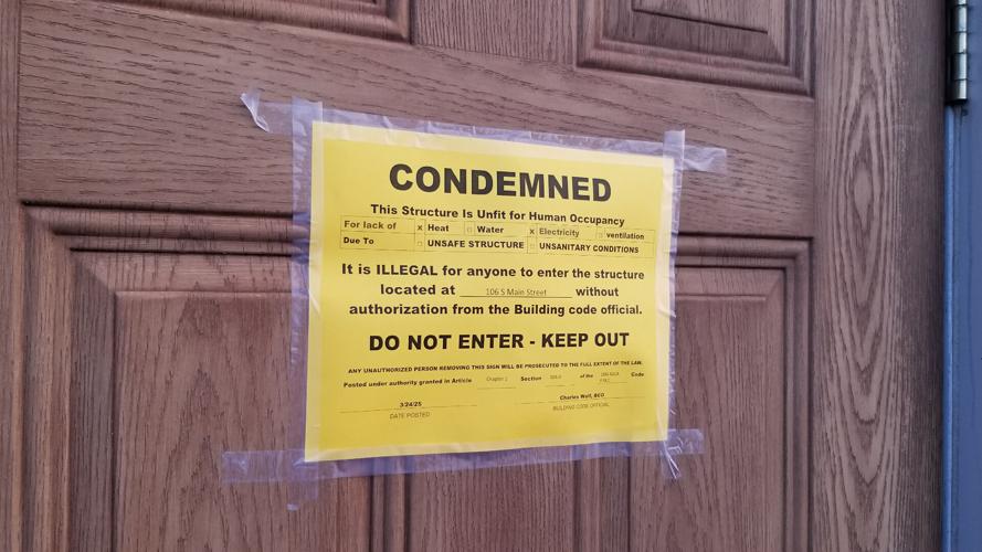 condemned sign on door