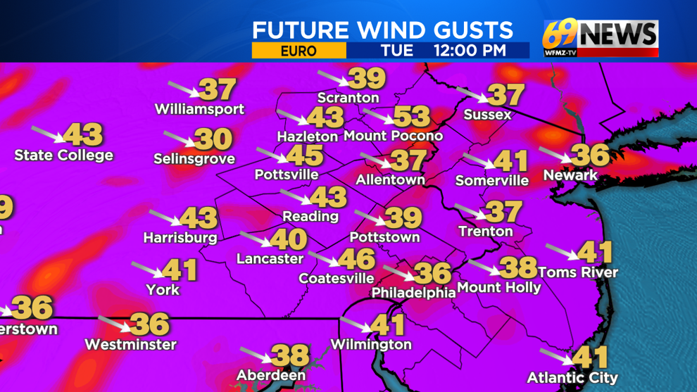 A bit of freezing rain for some tonight; strong gusty winds expected ...