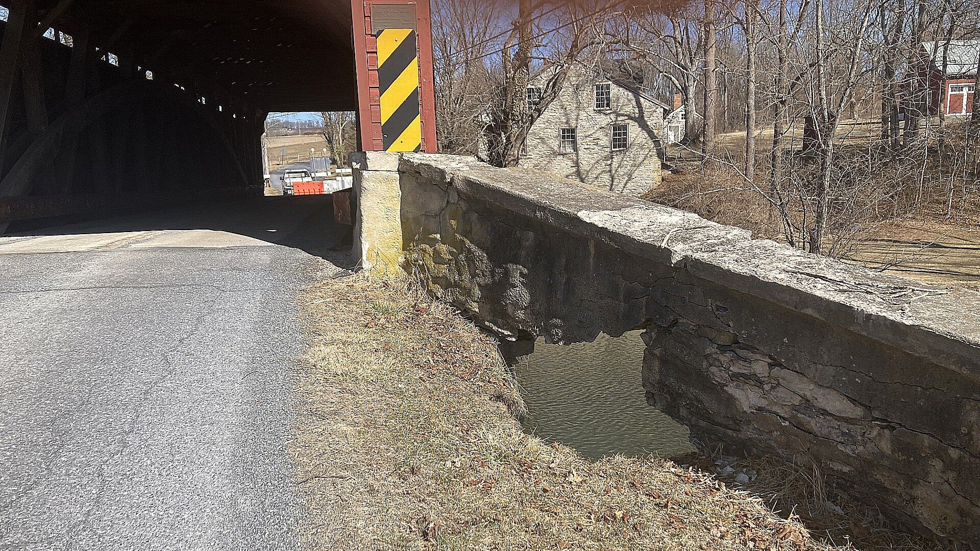 Detour in place as officials assess damage to historic covered bridge ...
