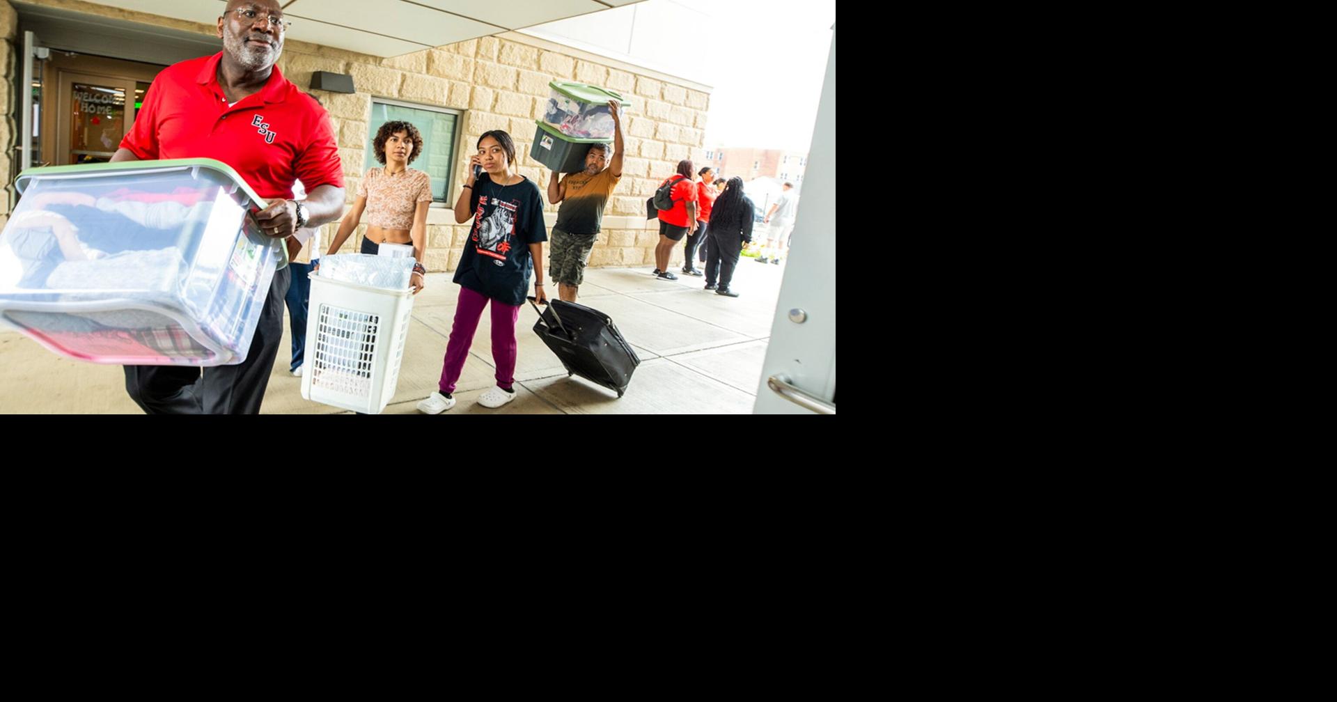 ESU President helps students, families during ESU freshman move-in ...