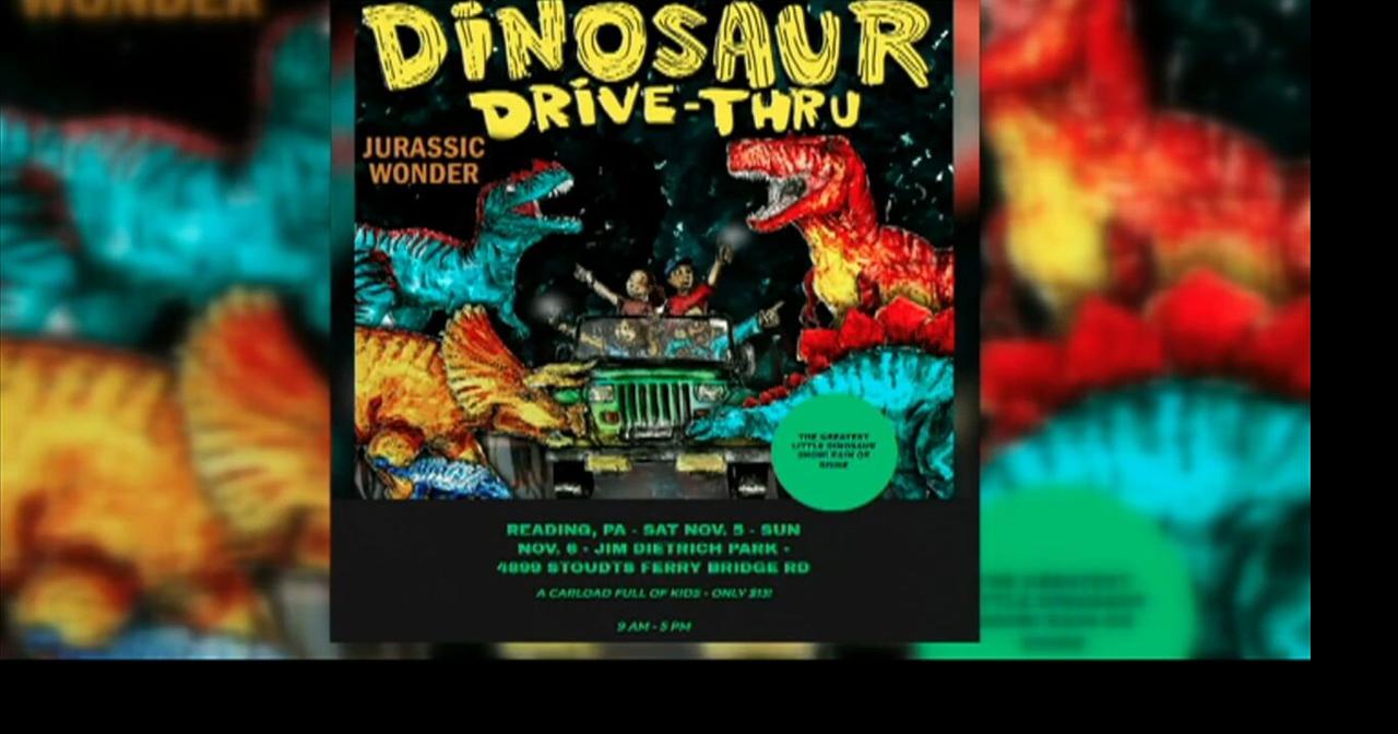 Drive-thru event featuring animatronic dinosaurs at Jim Dietrich Park ...