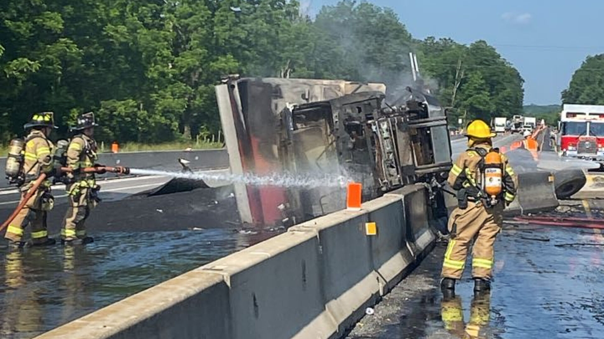 Section of Route 209 closed after dump truck rollover, fire in Stroud Twp. | Poconos and Coal ...