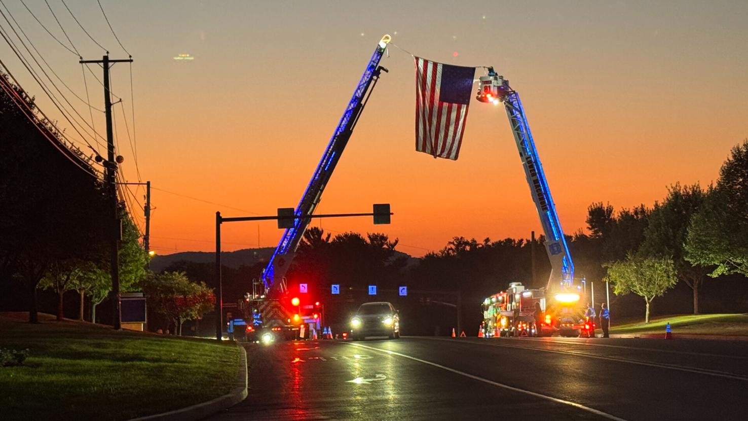 Procession carries 3 fallen York County police officers to LVHN ...