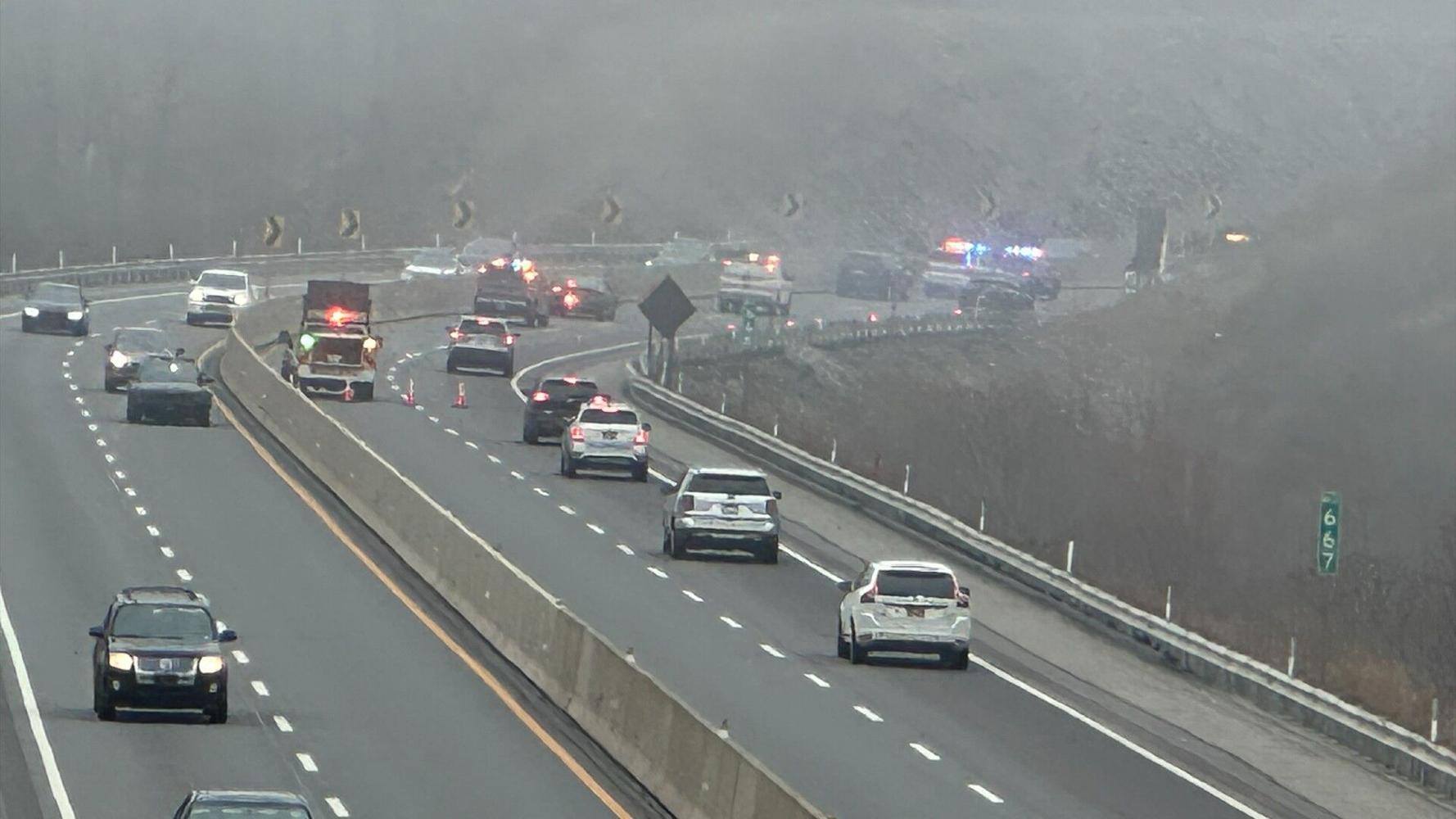 Northbound lanes of Northeast Turnpike Extension (I-476) closed after ...