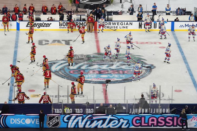 Panthers and Rangers play outdoor hockey game in Miami, replete with ...