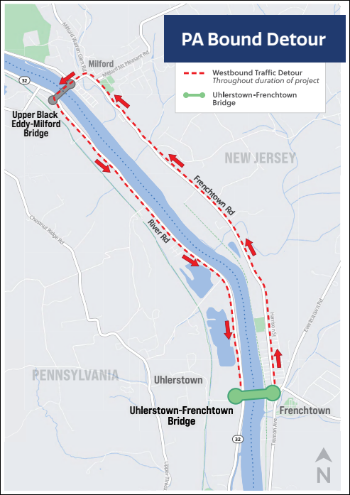 Major detour planned for PA-bound traffic at Frenchtown toll-supported ...