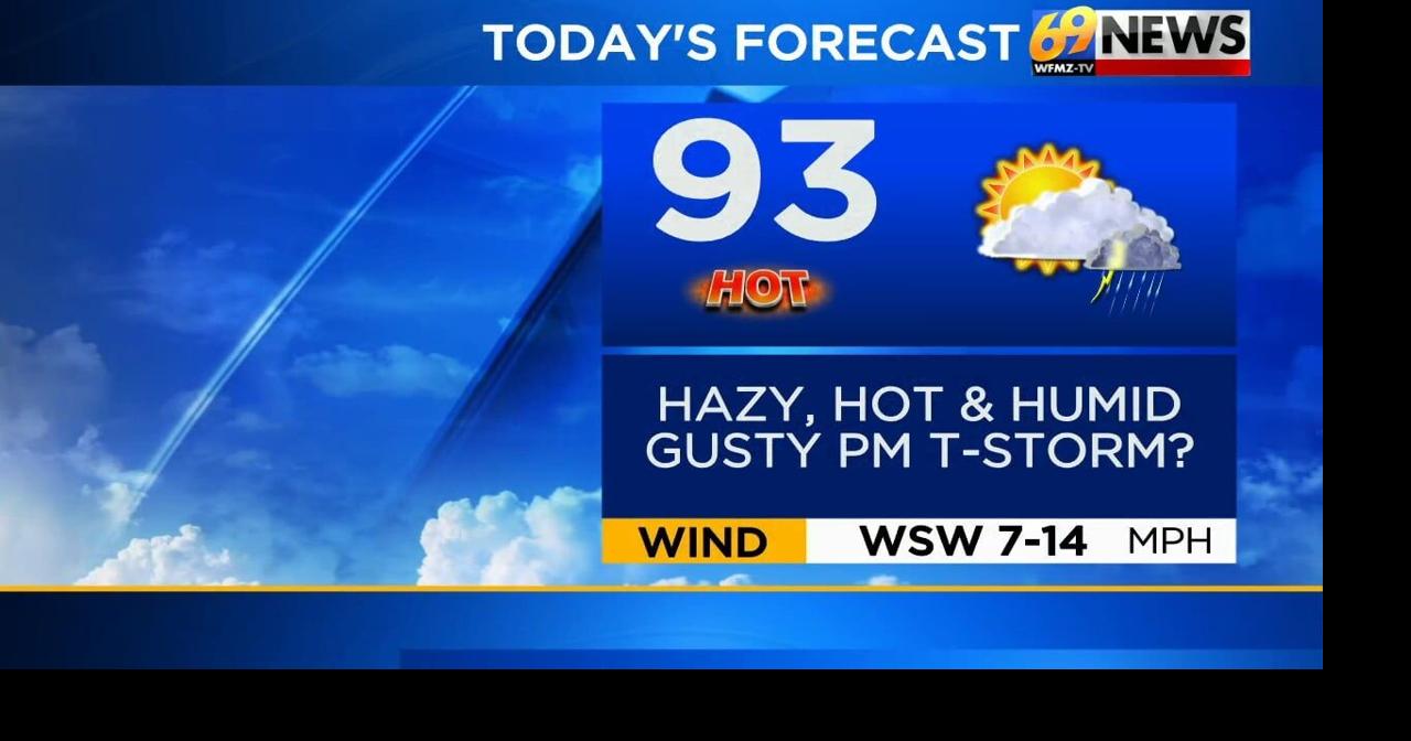 Hot and humid today with a gusty thunderstorm in spots this afternoon ...