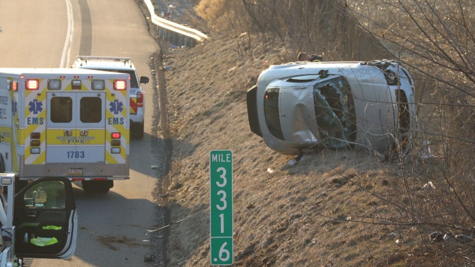 Crash on Route 22 in Northampton County ties up traffic, car winds up ...