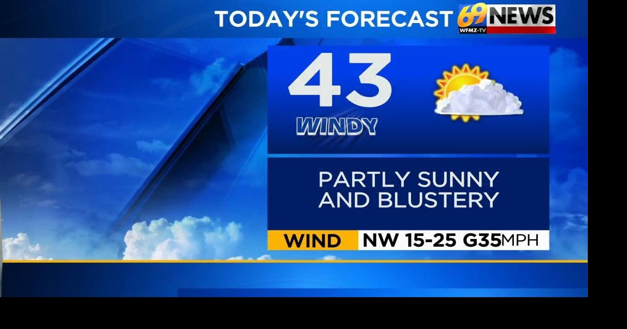 Blustery and chilly today with partly to mostly sunny skies; seasonable ...