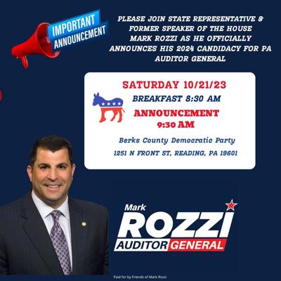 State Rep. Mark Rozzi announces run for Pennsylvania auditor general ...