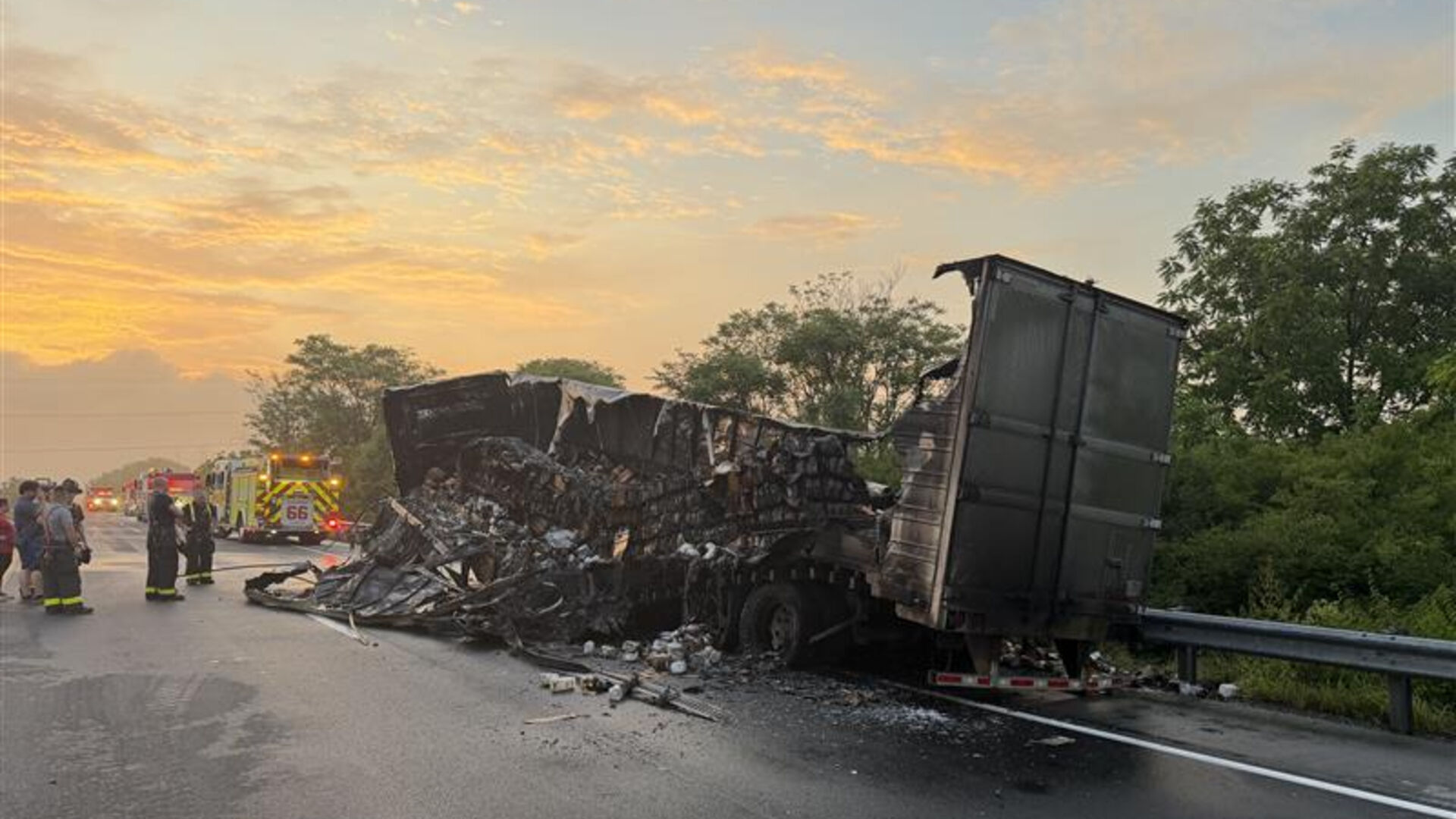 Tractor trailer hauling iced tea catches fire on Route 222 in Berks ...