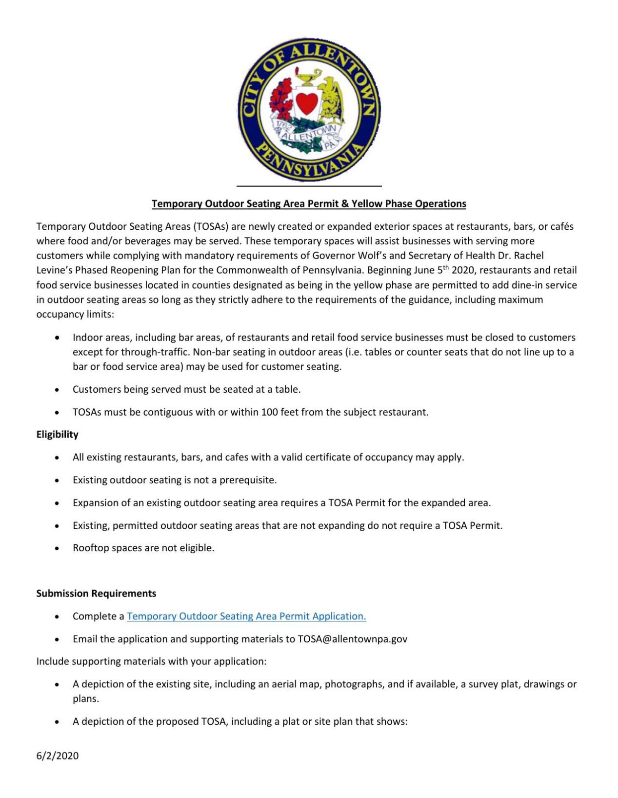 Allentown Outdoor Seating Regulations and Temporary Outdoor Seating ...