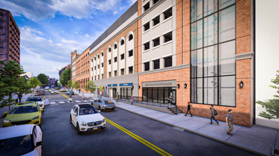 2 versions of Walnut Street Garage, one with lower southern elevation ...