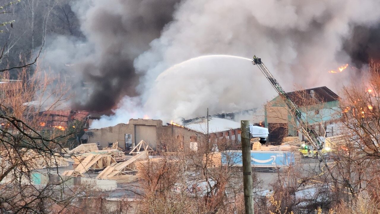 Smoke, flames billow from massive warehouse fire in West Easton ...